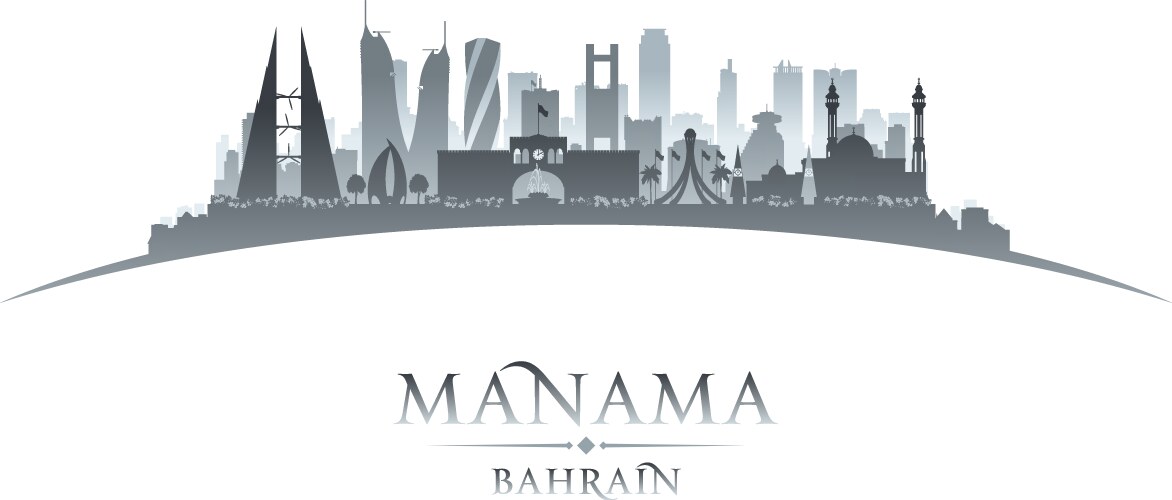 One continuous line drawing manama city skyline Vector Image