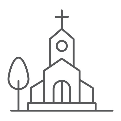 Church line icon religion and building chapel Vector Image
