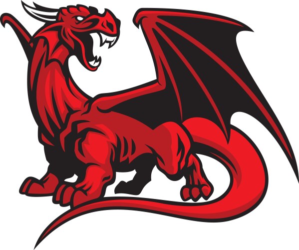 Red dragon logo mascot in sport team style Vector Image
