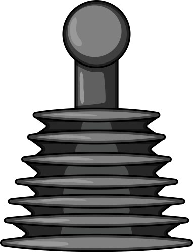 Drain plunger cartoon Royalty Free Vector Image