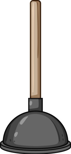 Drain plunger cartoon Royalty Free Vector Image