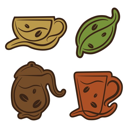 Coffee and tea symbols icons Royalty Free Vector Image