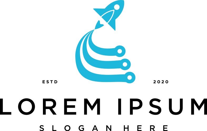 Creative rocket logo design template Royalty Free Vector