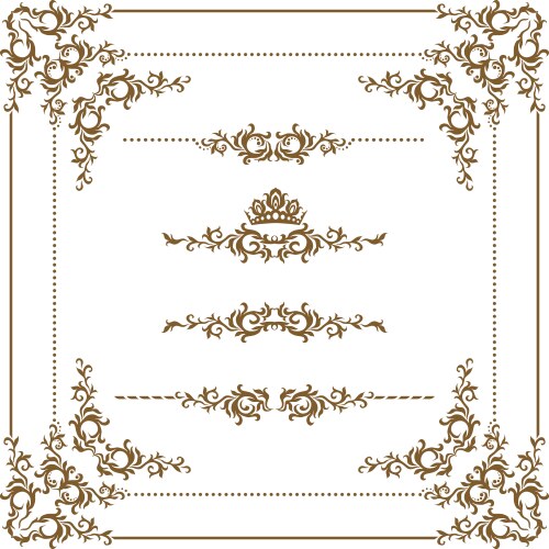 Collection of decorative elements frames Vector Image