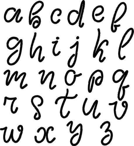 Hand drawn lettering font alphabet Royalty Free Vector Image