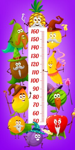 Kids height chart with cartoon circus artists Vector Image