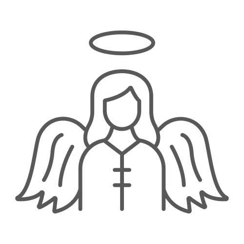 Angel line icon decoration and peace holy sign Vector Image