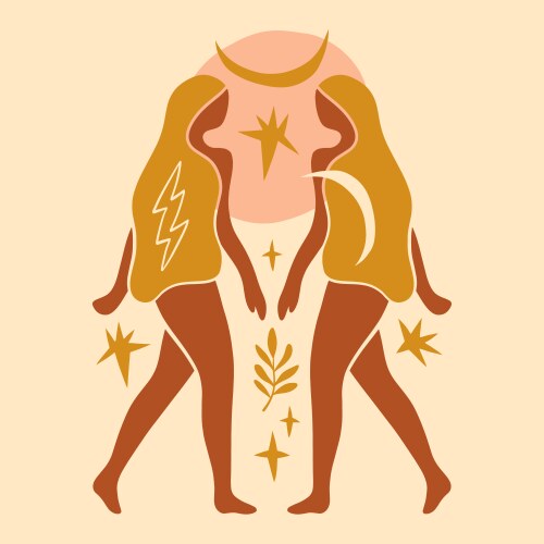 Boho Sacred Magic Meditating Woman Royalty Free Vector Image