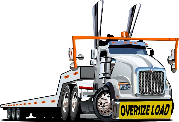 Heavy haulage oversize load big marine engine Vector Image