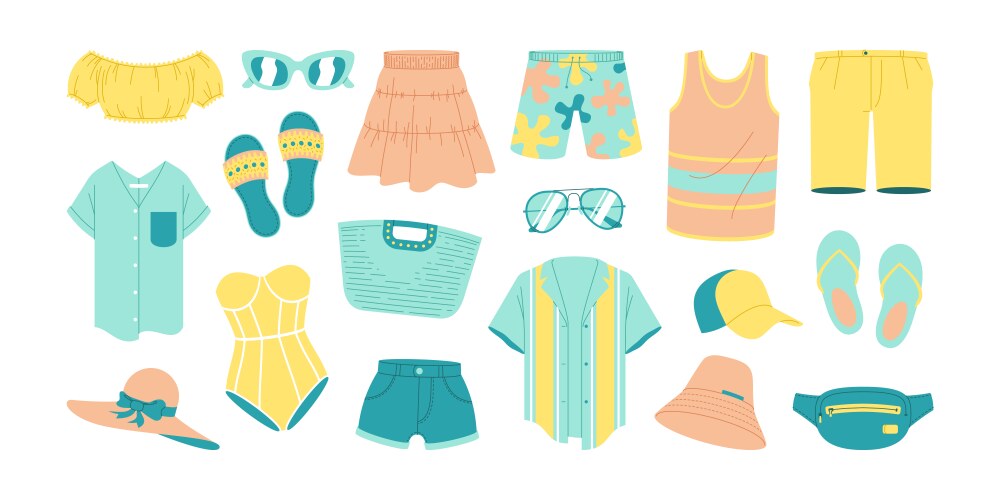 Set of girls wearing clothes different season Vector Image