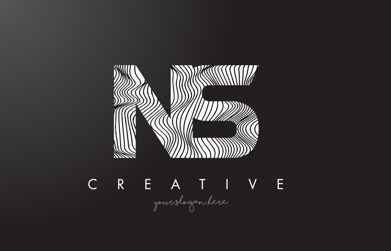 Ns n s brush logo letters with red and black Vector Image