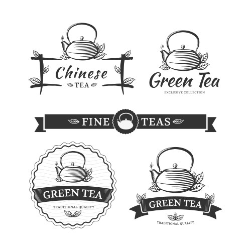 Black tea design package Royalty Free Vector Image