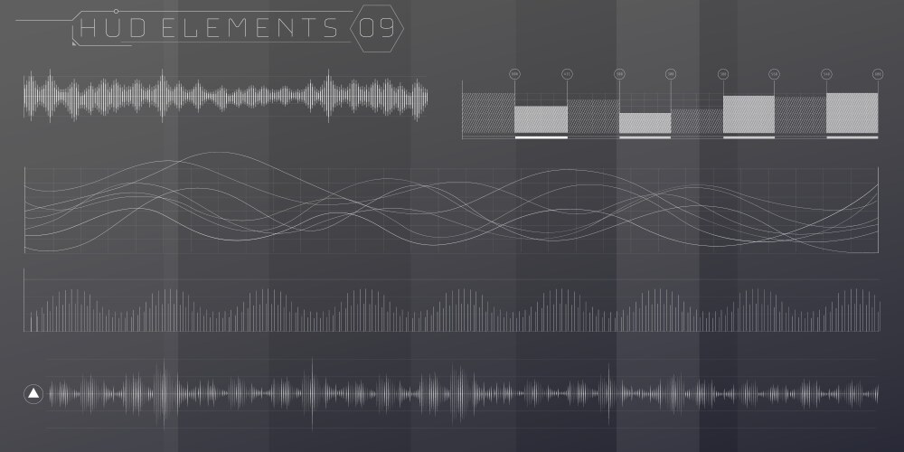 Set of hud lines infographic elements head-up Vector Image
