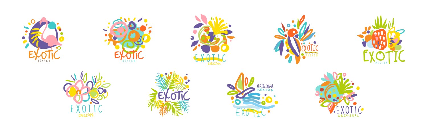 Exotic island logo and label original design Vector Image