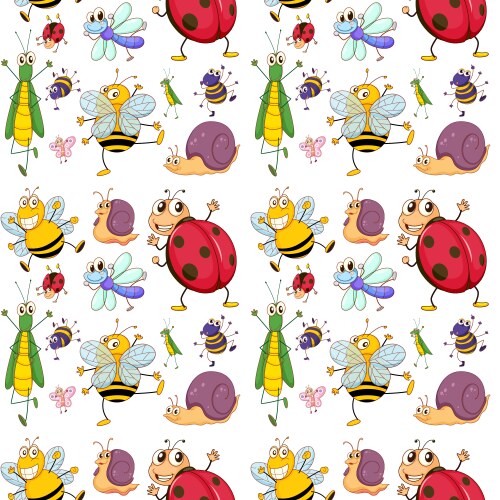 Seamless pattern with insect Royalty Free Vector Image