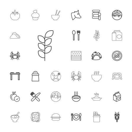 33 eat icons Royalty Free Vector Image - VectorStock