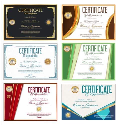Corporate certificate design for education sports Vector Image Corporate certificate design for education sports Vector Image