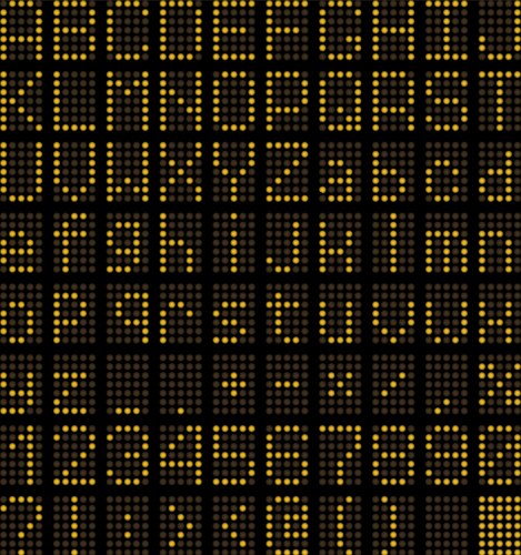 Led alphabet Royalty Free Vector Image - VectorStock