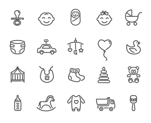 Set of child health and development icon Vector Image