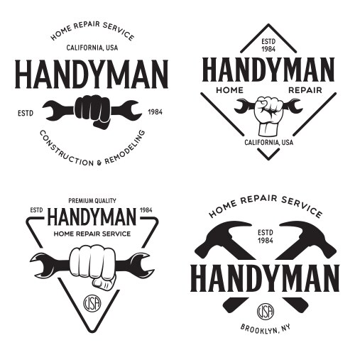 Handyman labels badges emblems and design elements