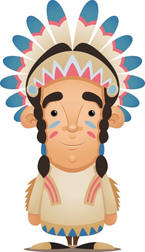Native american kids clip art set Royalty Free Vector Image