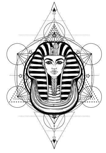 Sacred geometry with egypt symbol wings and all Vector Image