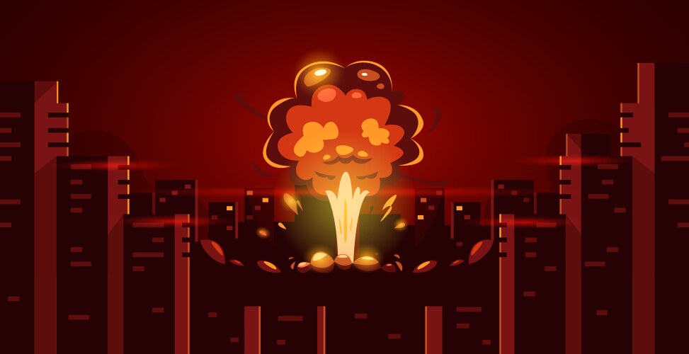 Nuclear Explosion Cartoon City Vector Images (over 200)