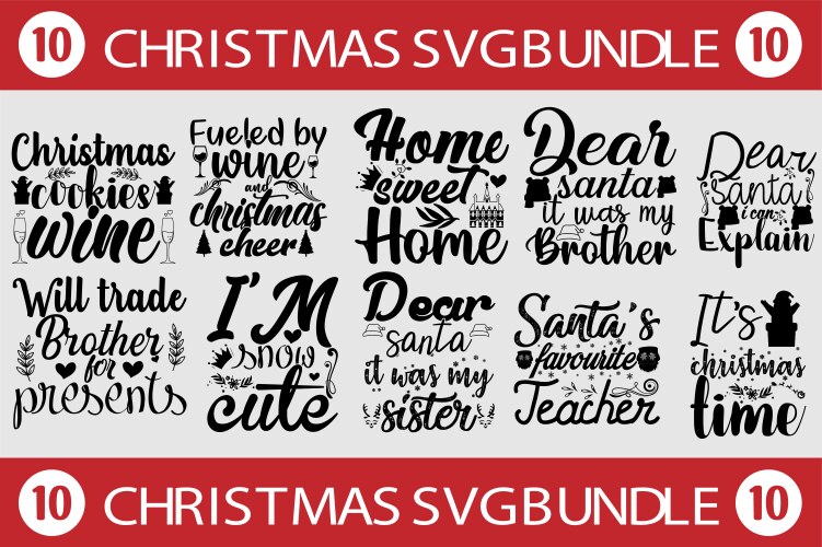 Christmas svg bundle Royalty Free Vector Image