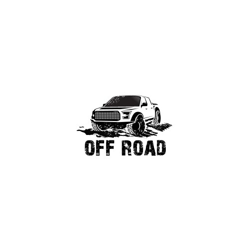 Adventure off road pick up truck logo Royalty Free Vector