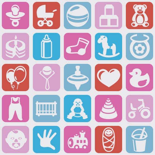 Seamless pattern of baby icons Royalty Free Vector Image