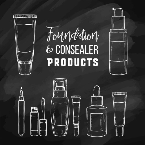 Types of foundations Royalty Free Vector Image