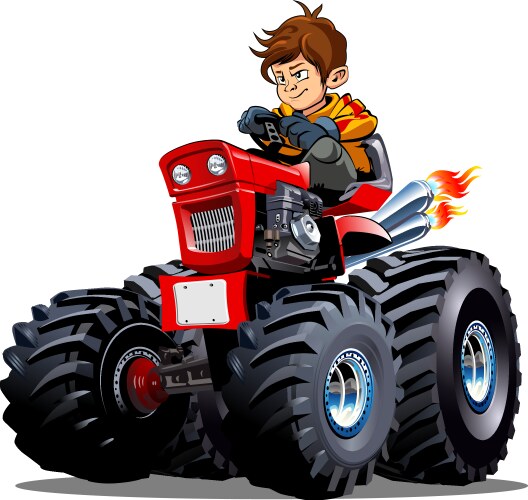 Cartoon land clearing mulcher Royalty Free Vector Image