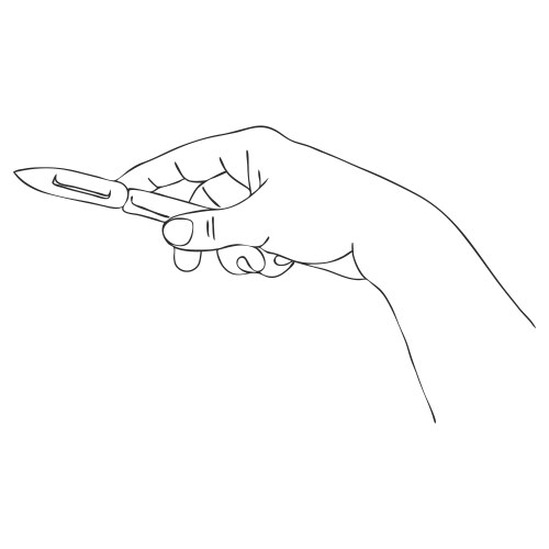One continuous line drawing of hand holding Vector Image