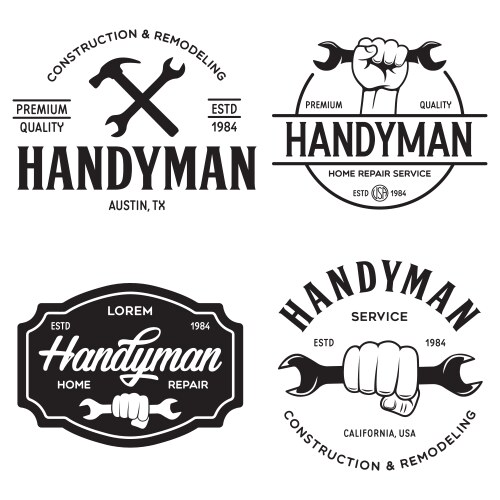 Handyman icon and logo Royalty Free Vector Image