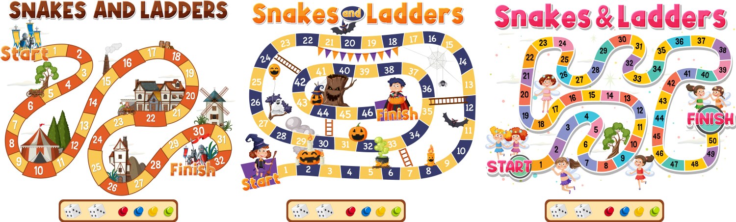 Cartoon Snakes and Ladder Vector Images (over 290)