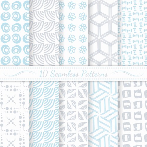 8 seamless geometric patterns Royalty Free Vector Image