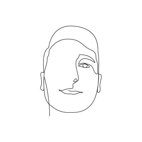Continuous Line Drawing Man Face Vector Images (over 2,100)