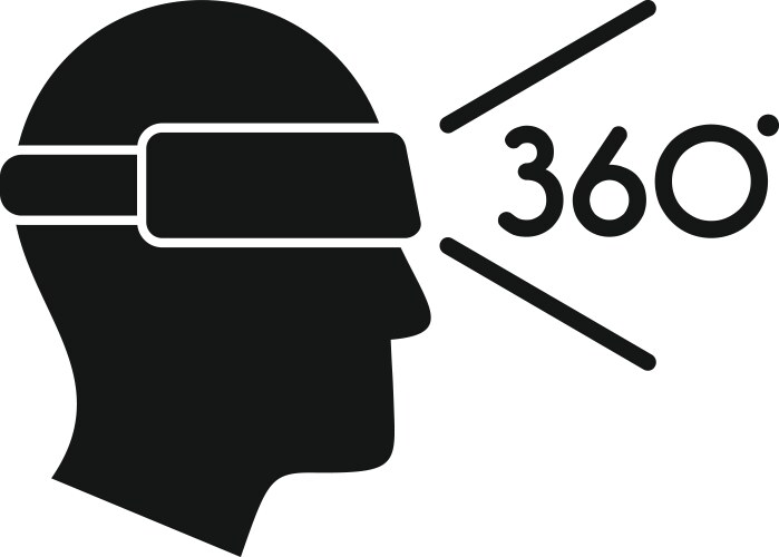 Vr headset icon outline minimal wide Royalty Free Vector