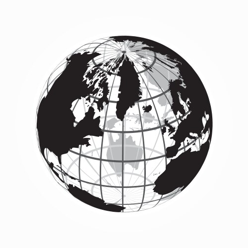 World map globe sketch Royalty Free Vector Image