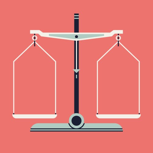 Scales line style banner Royalty Free Vector Image