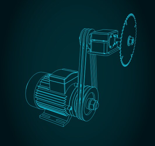 Table saw isometric drawings Royalty Free Vector Image