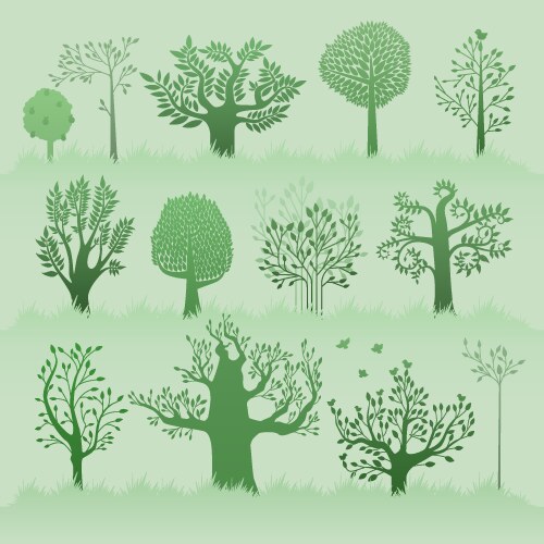 Set of dead trees Royalty Free Vector Image - VectorStock
