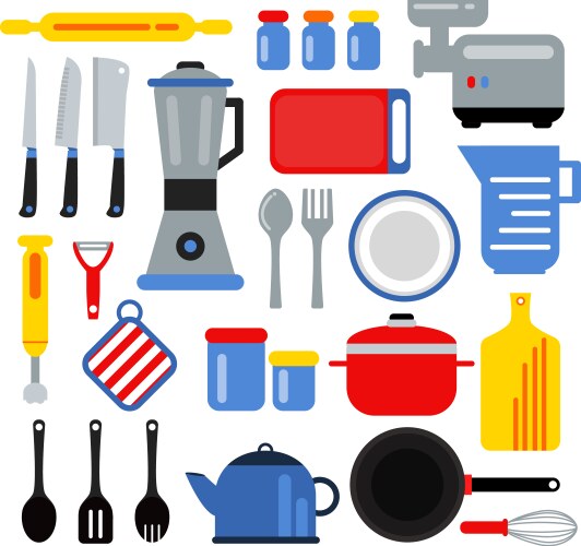 Kitchen set Royalty Free Vector Image - VectorStock