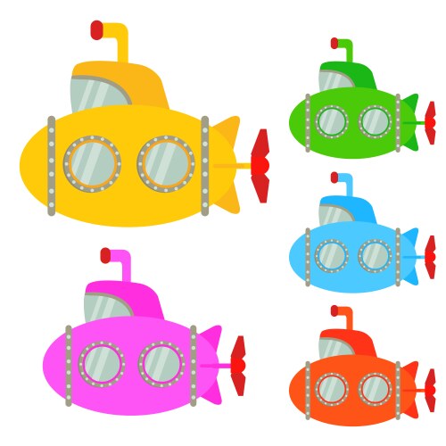Submarine cartoon style Royalty Free Vector Image