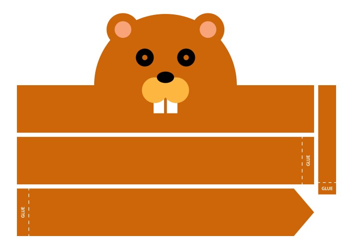 Printable elephant paper crown party headband die Vector Image