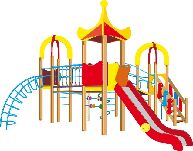 Cartoon playground equipment set Royalty Free Vector Image