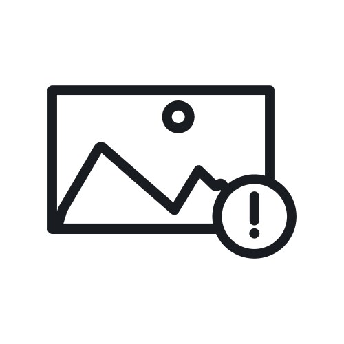 Image error icon black and white outline sign Vector Image