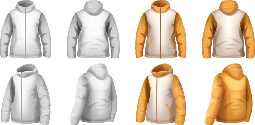 Zipper collection realistic set Royalty Free Vector Image