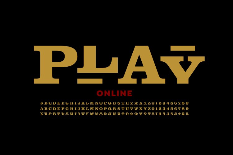 Bonus casino slot machine style font design – Royalty-Free Vector ...