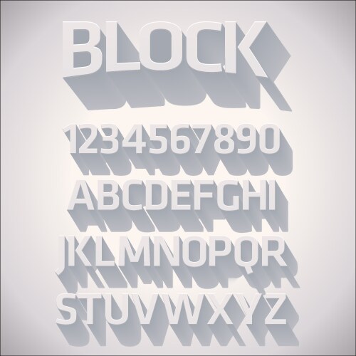 Retro font with shadow Royalty Free Vector Image